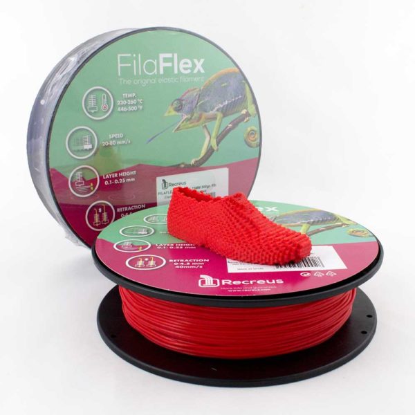 Recreus FilaFlex Filament Röd - 1,75 mm - 0,25 kg - Creedo3D
